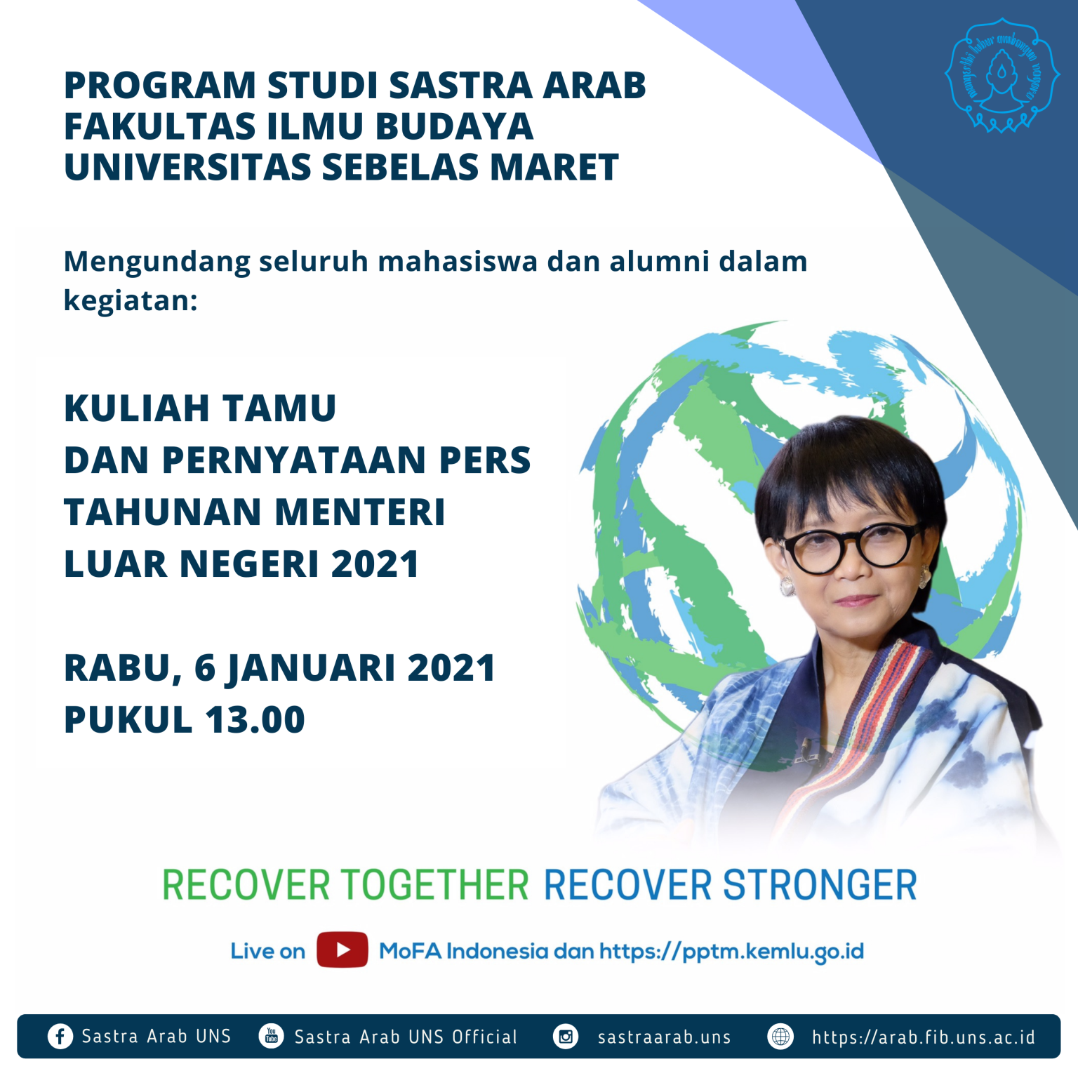 Sastra Arab UNS Ikuti Pernyataan Pers Tahunan Menteri Luar Negeri (PPTM ...